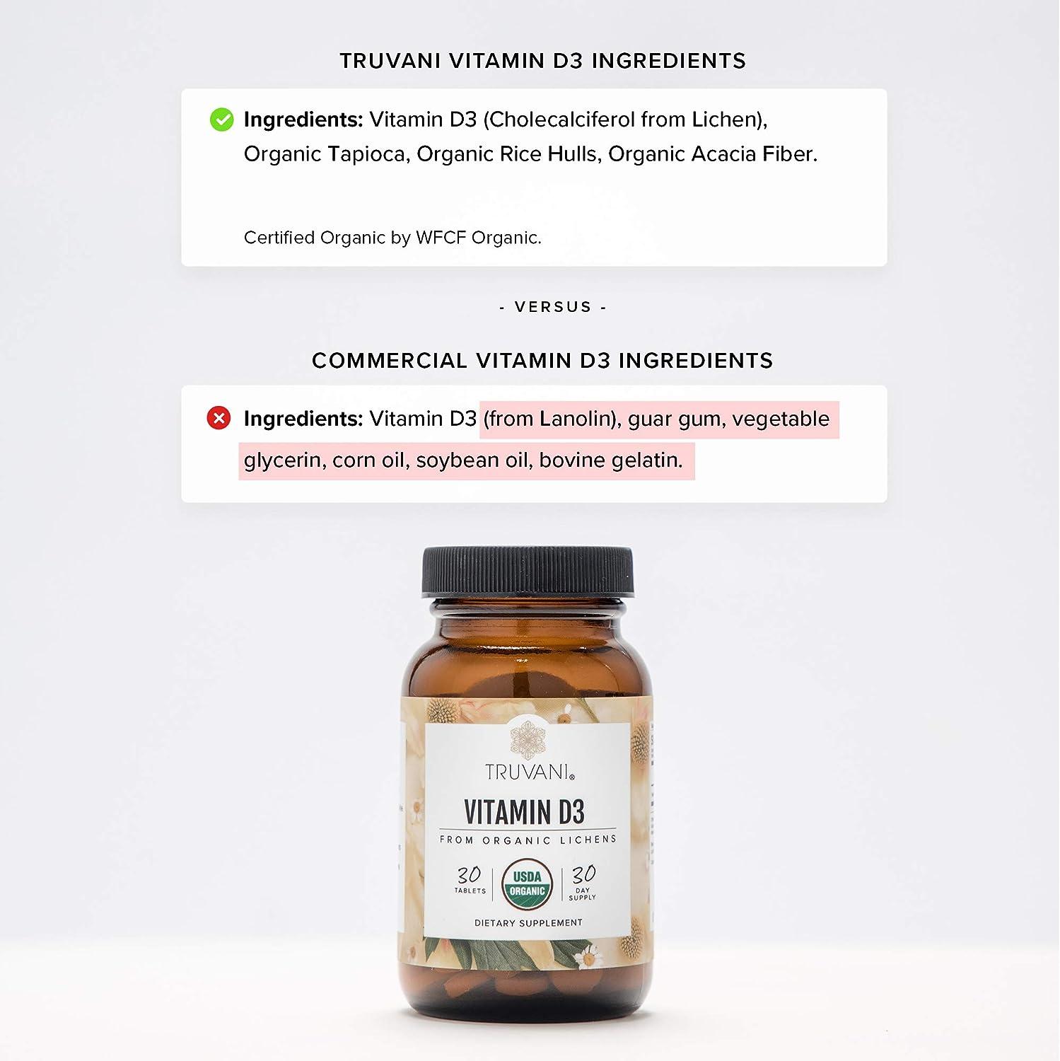 Truvani Organic Lichen Vitamin D3 - 30 Tablets | Buy Now with Express ...
