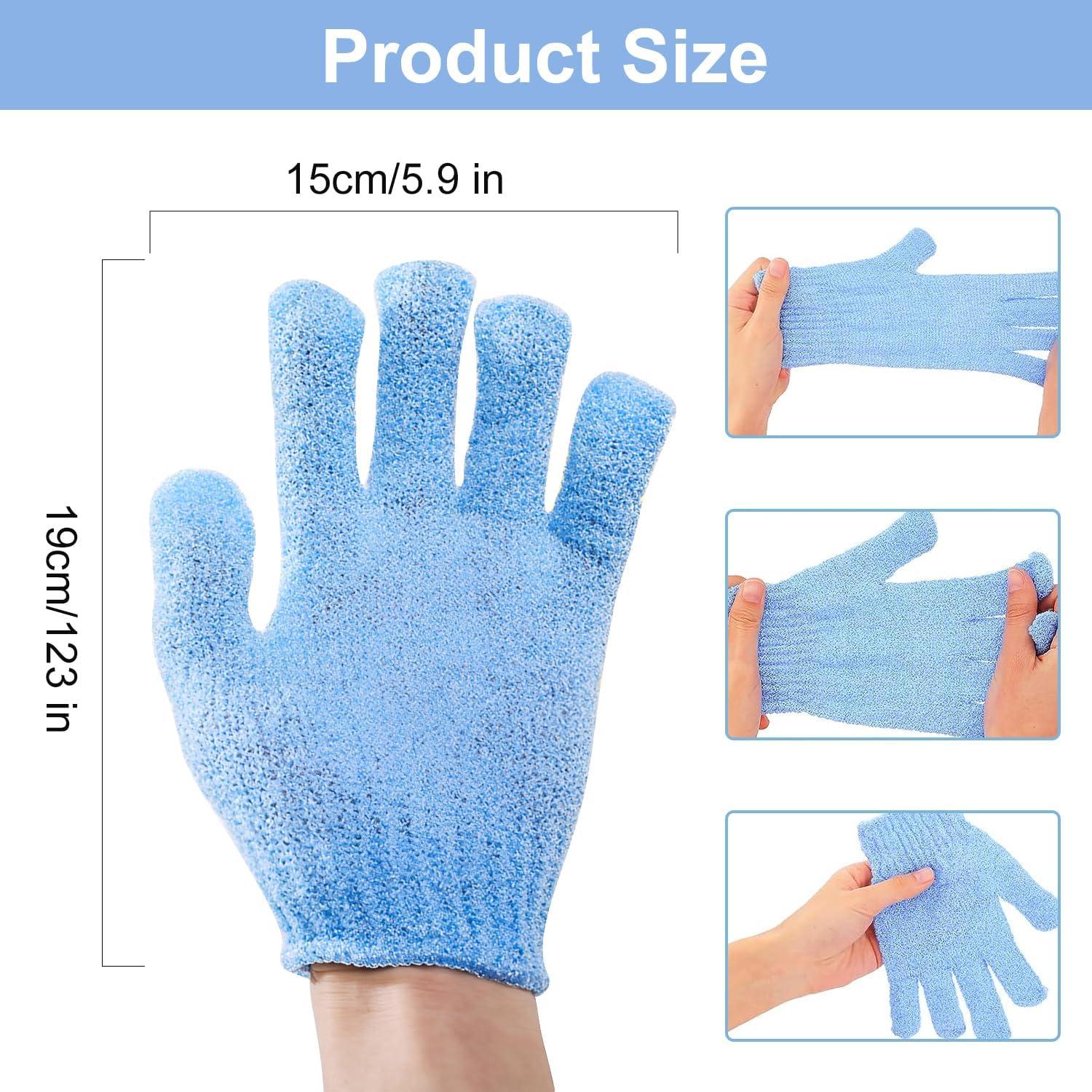 3 Pairs Exfoliating Gloves - Natural Loofah Bathing Mitts for Deep Body ...