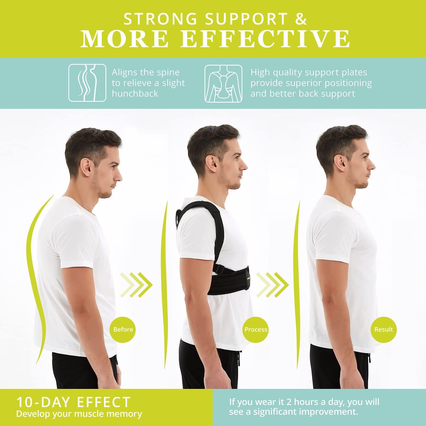 SHAPERKY Posture Corrector for Men and Women - Adjustable Upper Back ...
