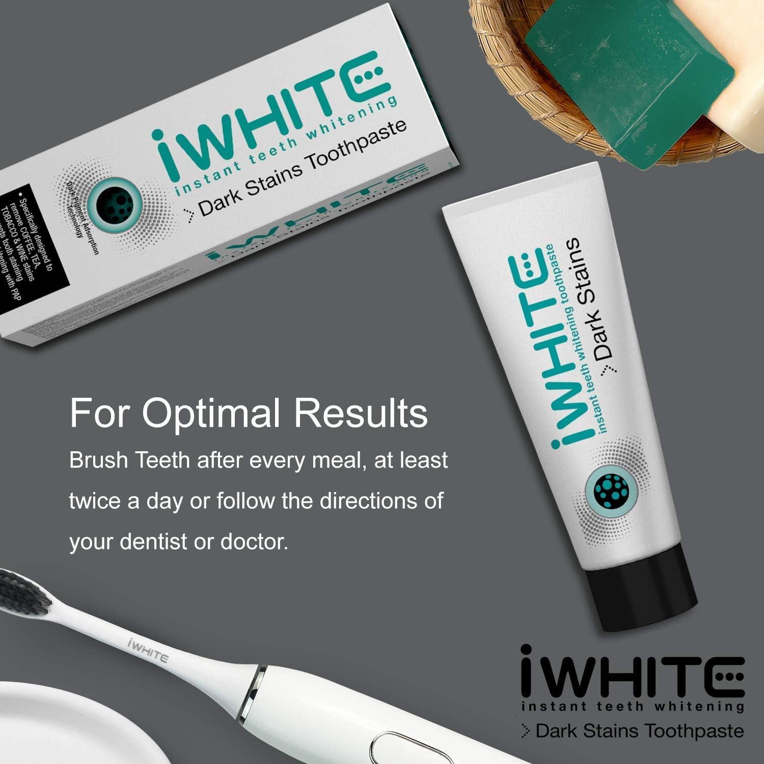 iWhite Dark Stains Teeth Whitening Toothpaste 75 ml - Remove Dark ...