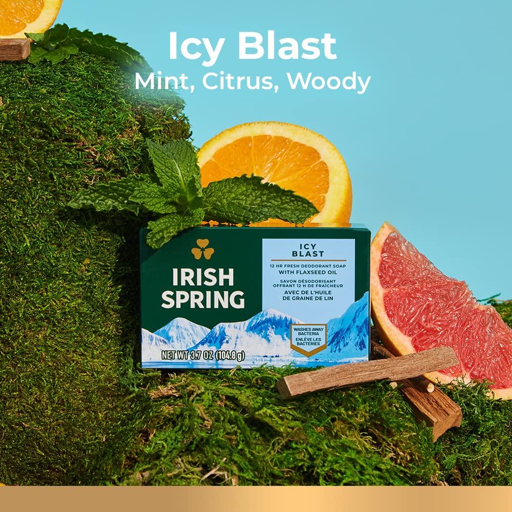 Irish Spring Icy Blast Bar Soap for Men - 24 Pack, 3.7 Oz Bars | Long ...