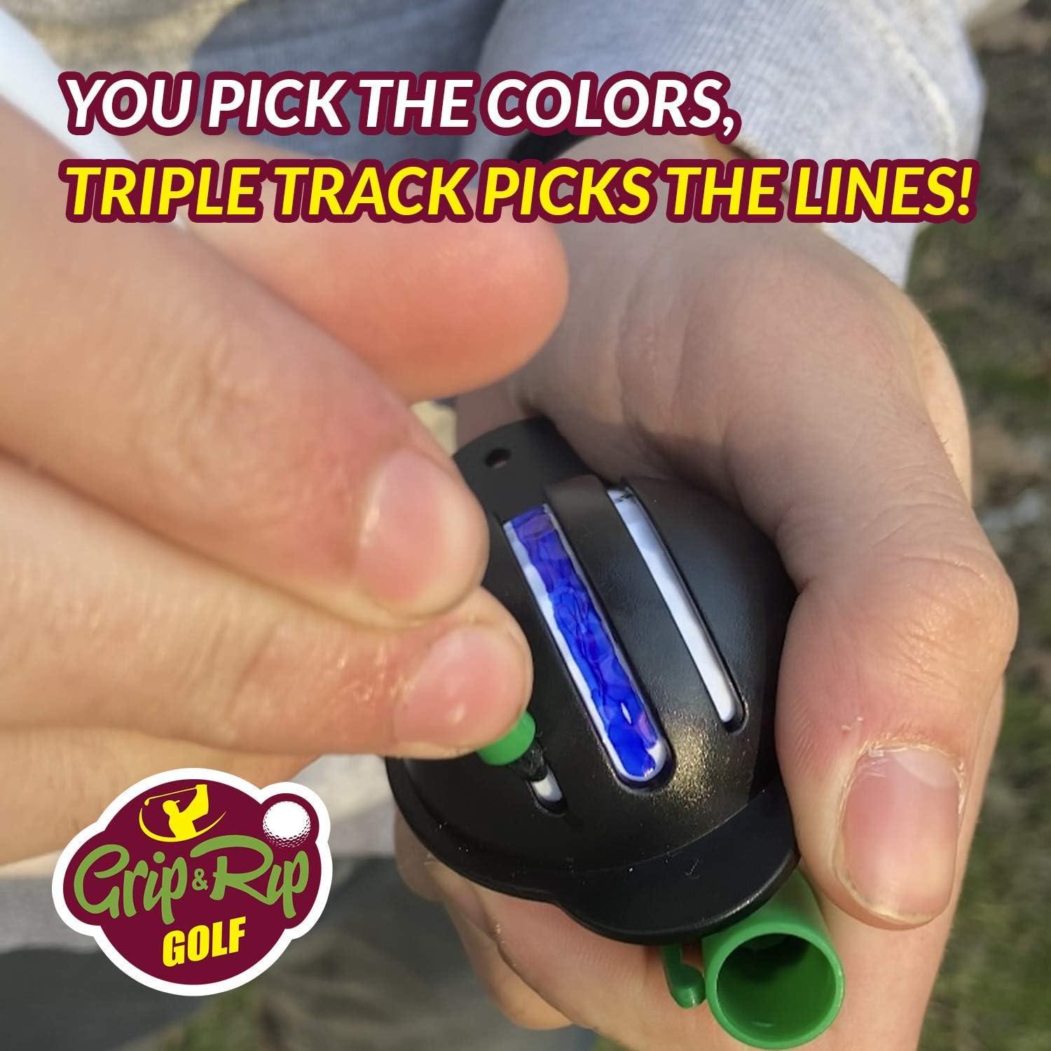 Triple Track Golf Ball Marker Set with 5 Colored Markers and Pouch ...