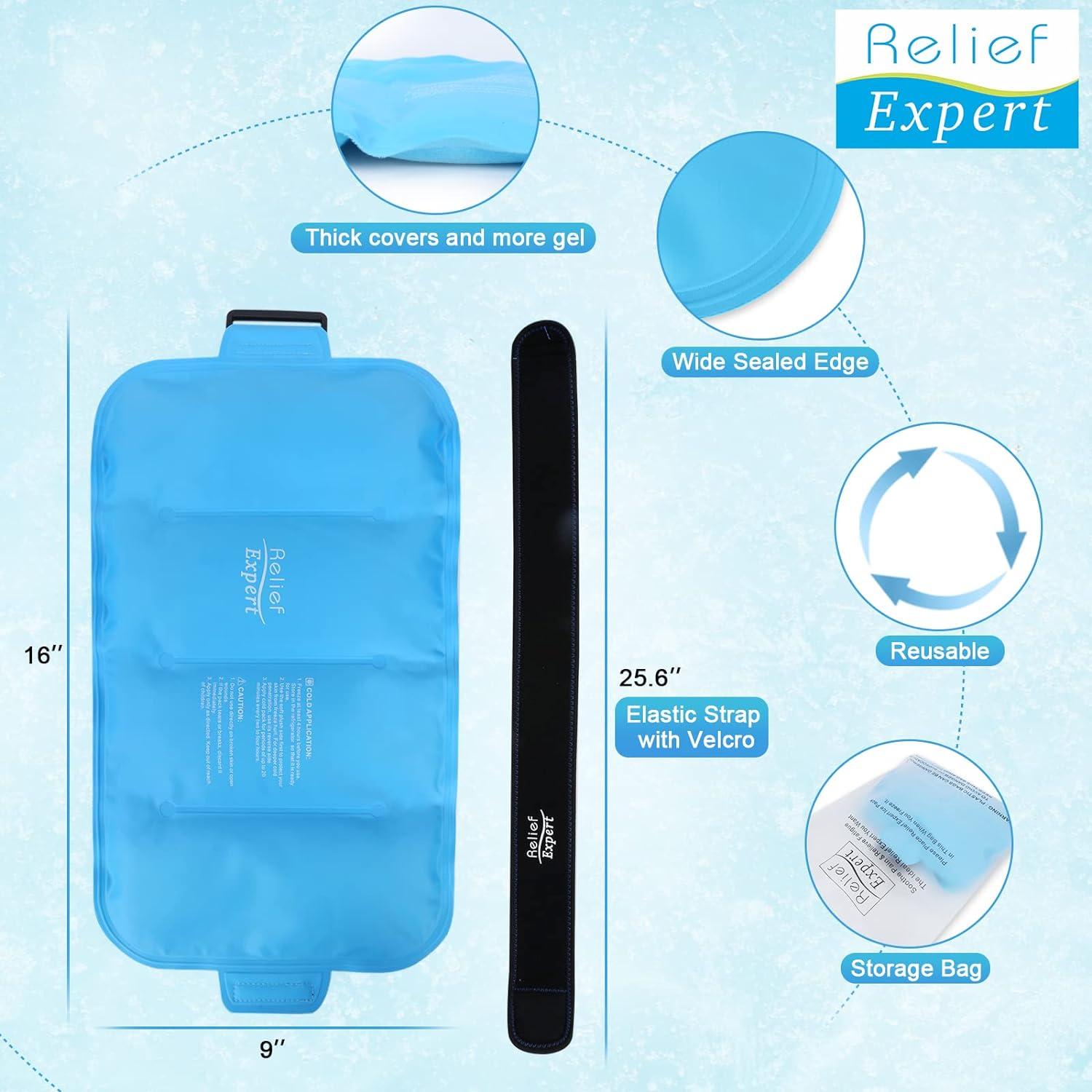 Relief Expert Reusable Ice Pack (16 x 9) for Injuries - Cold Compress ...