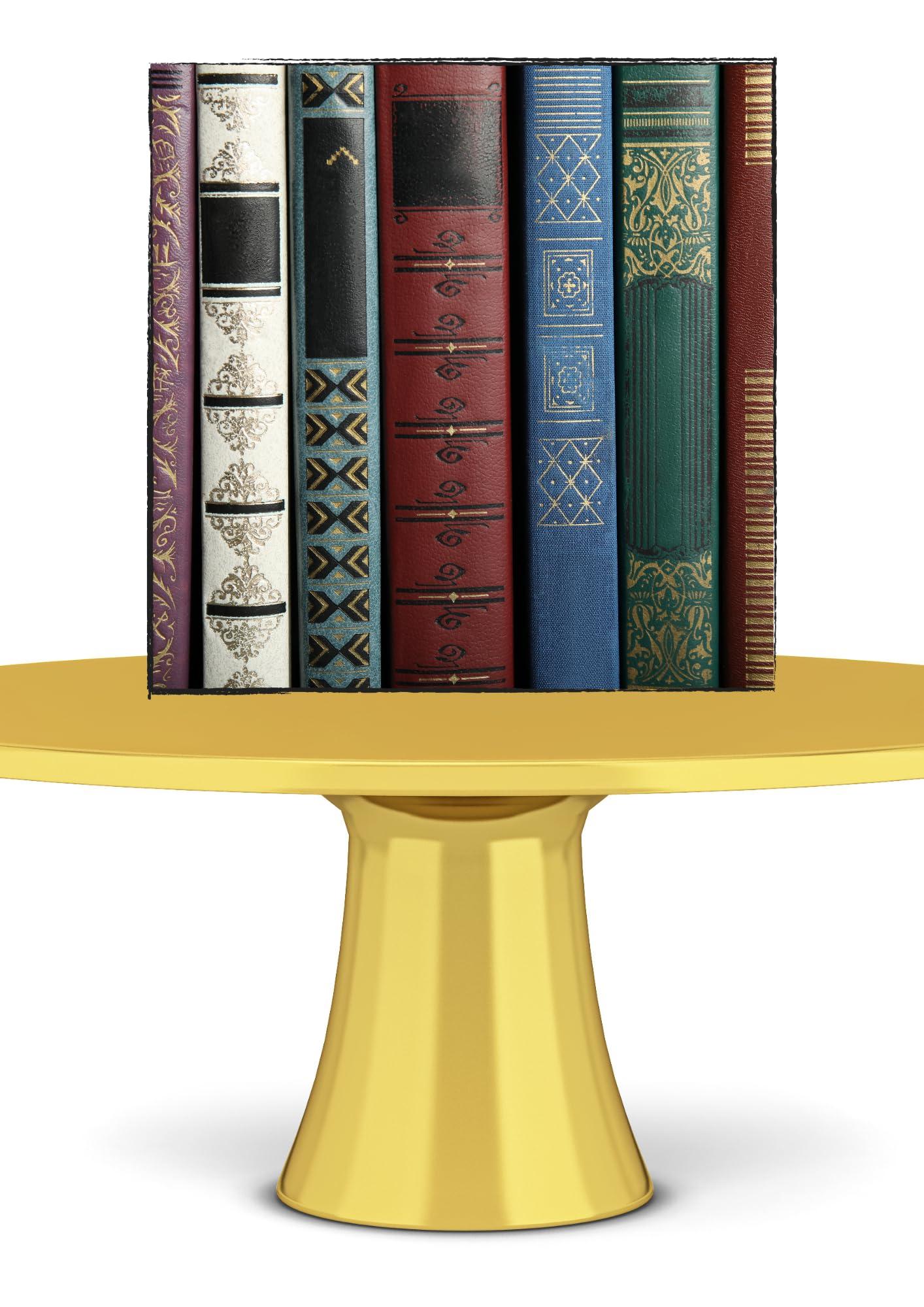 BOOK SPINE Print A4 Cake Wrap/Cake Ribbon Cake Topper wafer/icing -3 ...