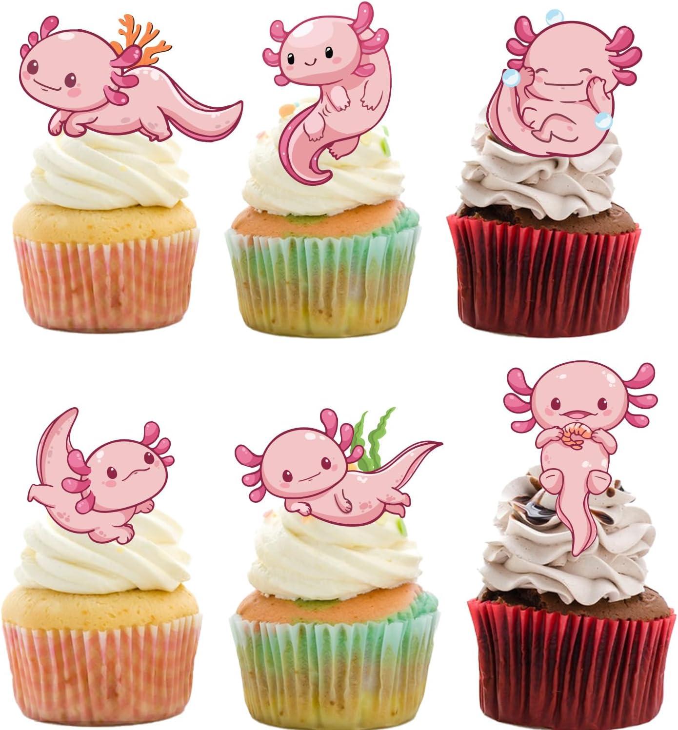 18pcs Axolotl Cupcake Toppers for Boys Girls Pet Salamander Axolotl ...