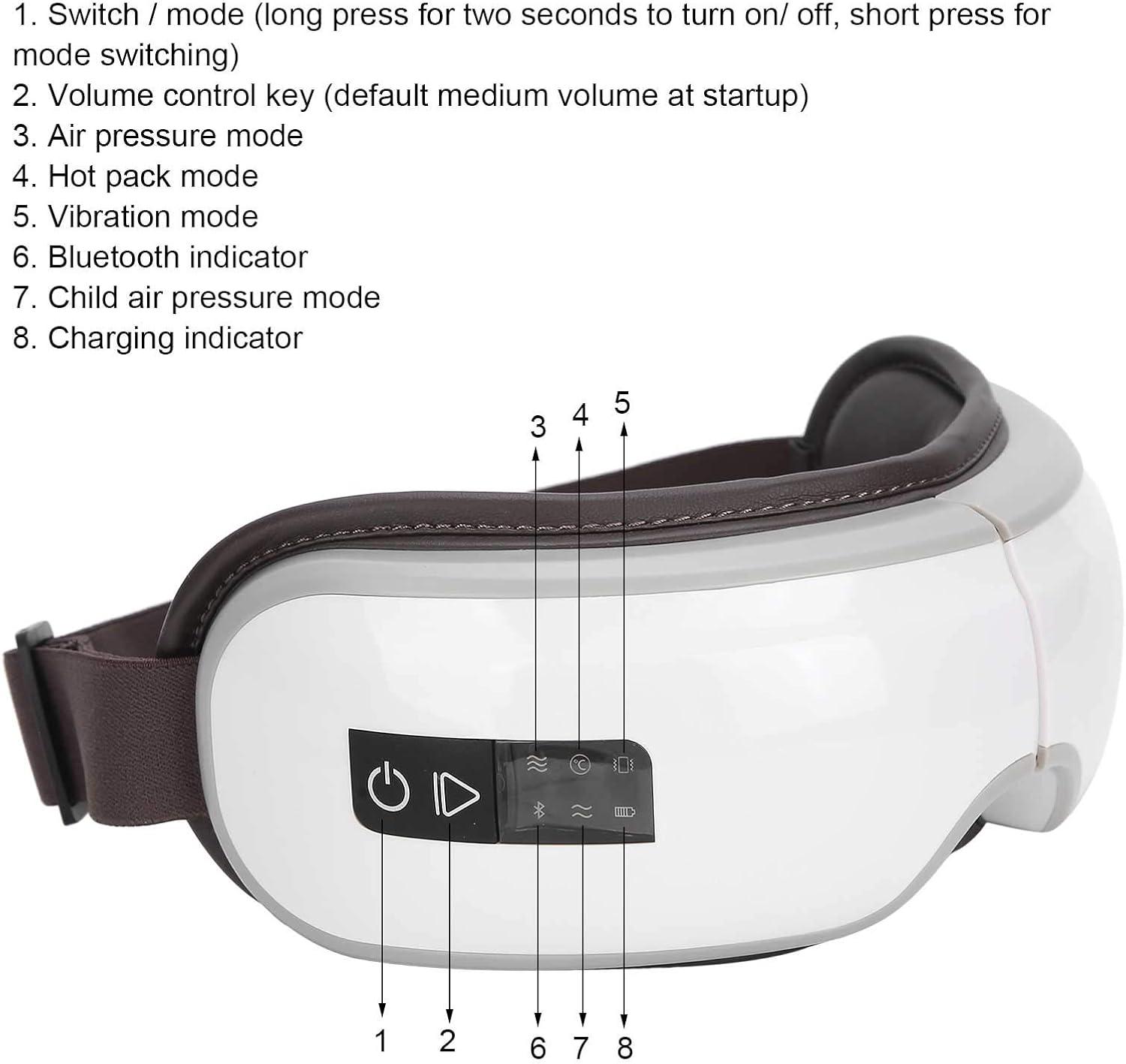 Eye Massager with Heat & Air Compression | Bluetooth Eye Care Device ...