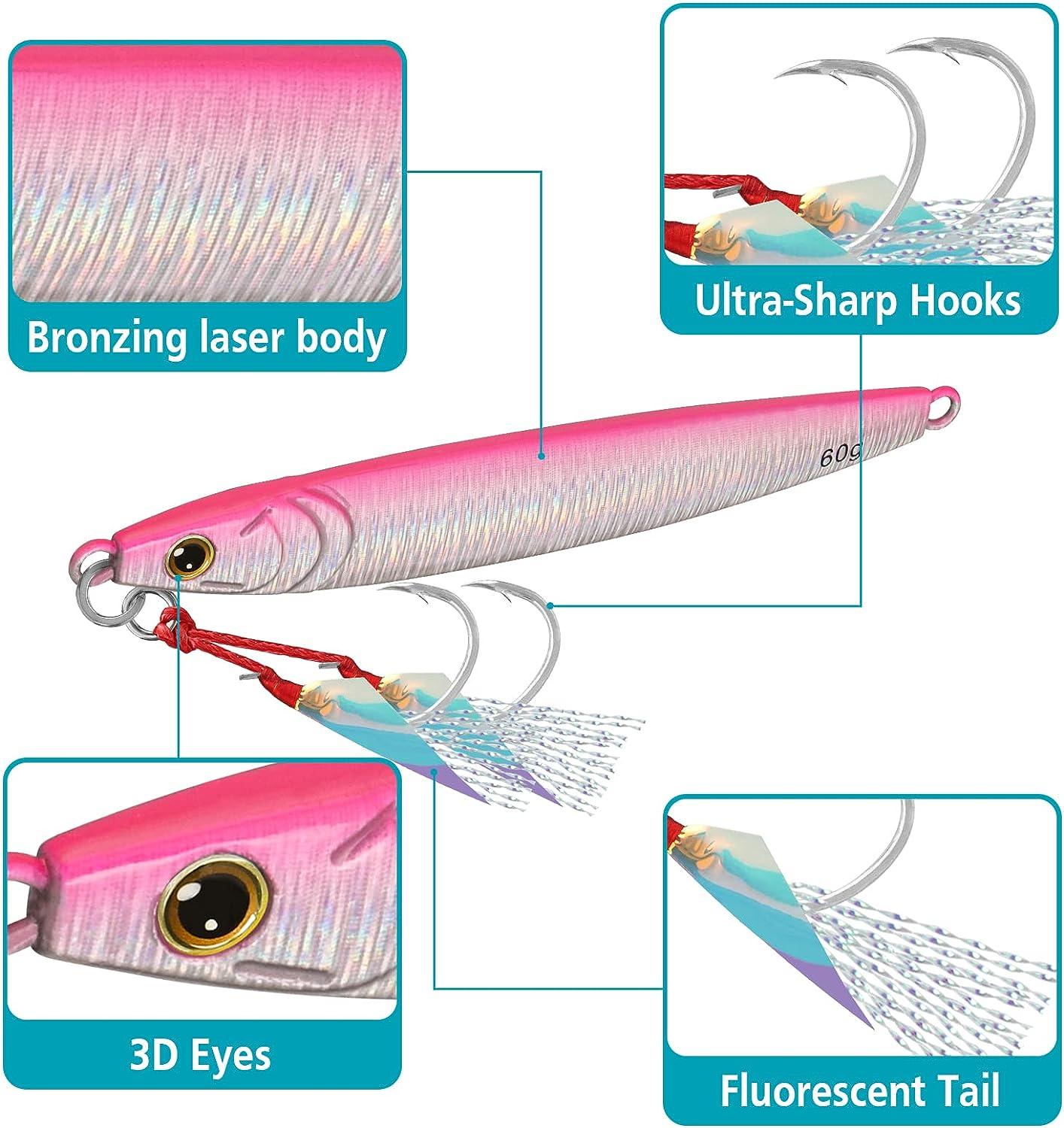 TRUSCEND Saltwater Jigs Fishing Lures with Flat BKK Hooks - Sea Fishing ...