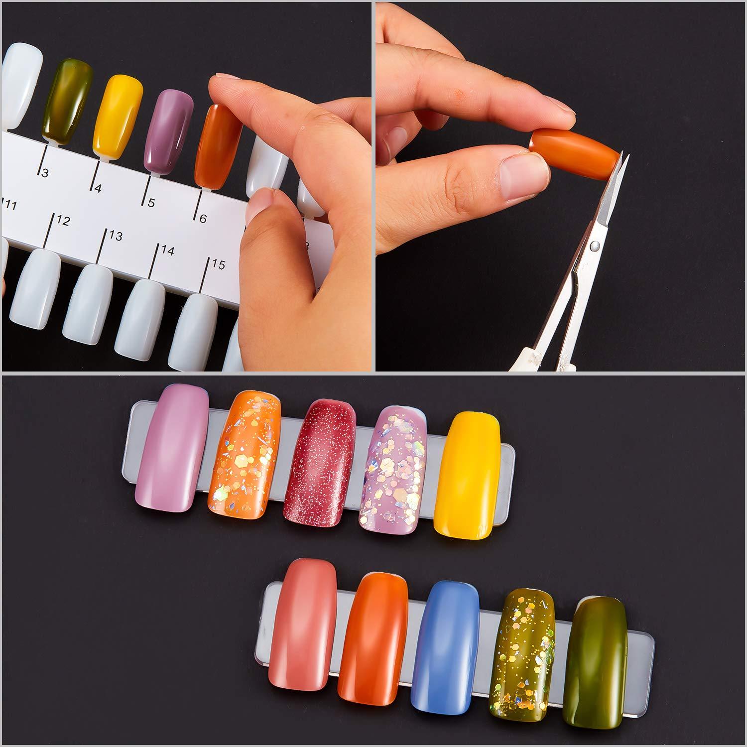 6 Sets Double Layer Nail Color Display Card with 216 Tips - Nail Design ...