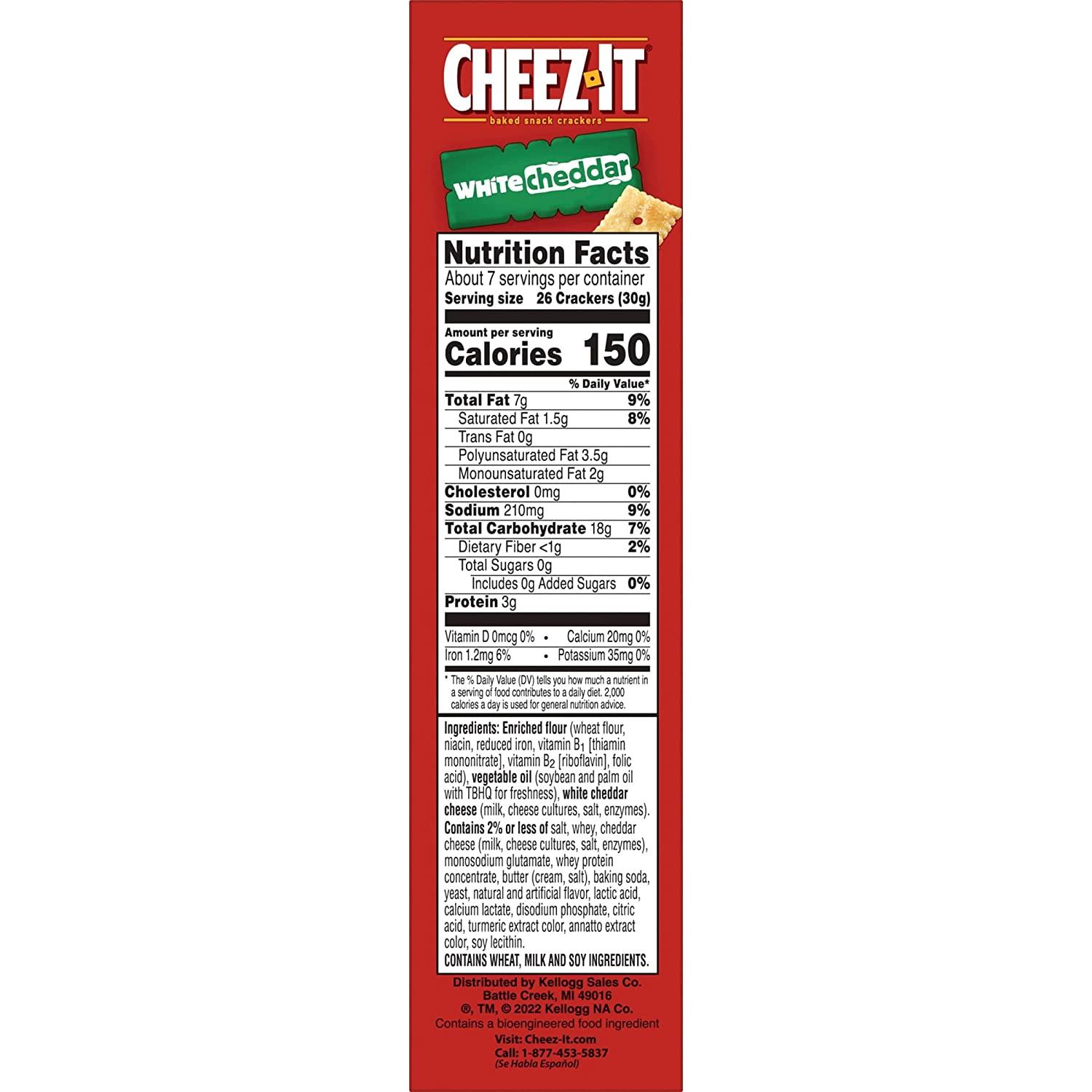 Cheez-It White Cheddar Baked Snack Crackers - 7oz Box for Office and ...