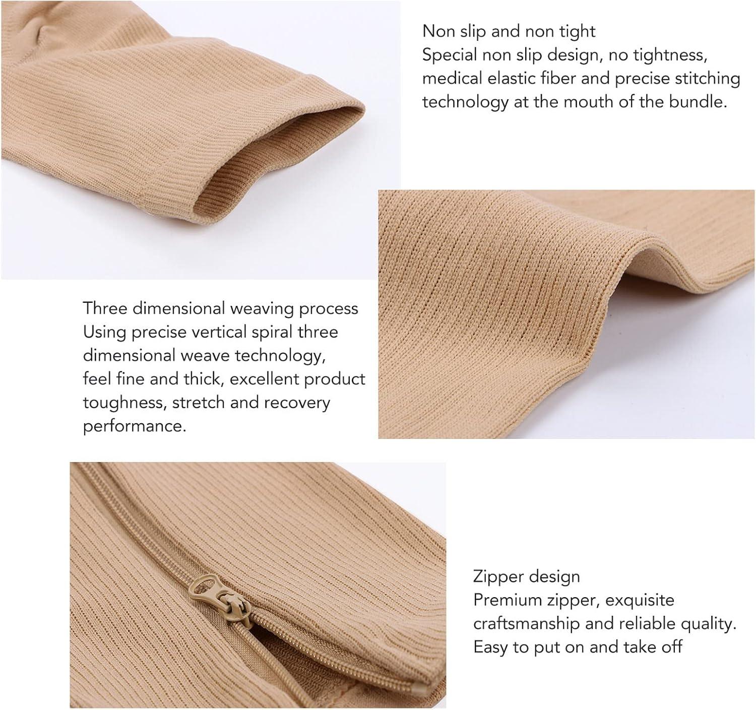 Zipper Compression Socks for Athletes | High-Stretch Open Toe Calf ...