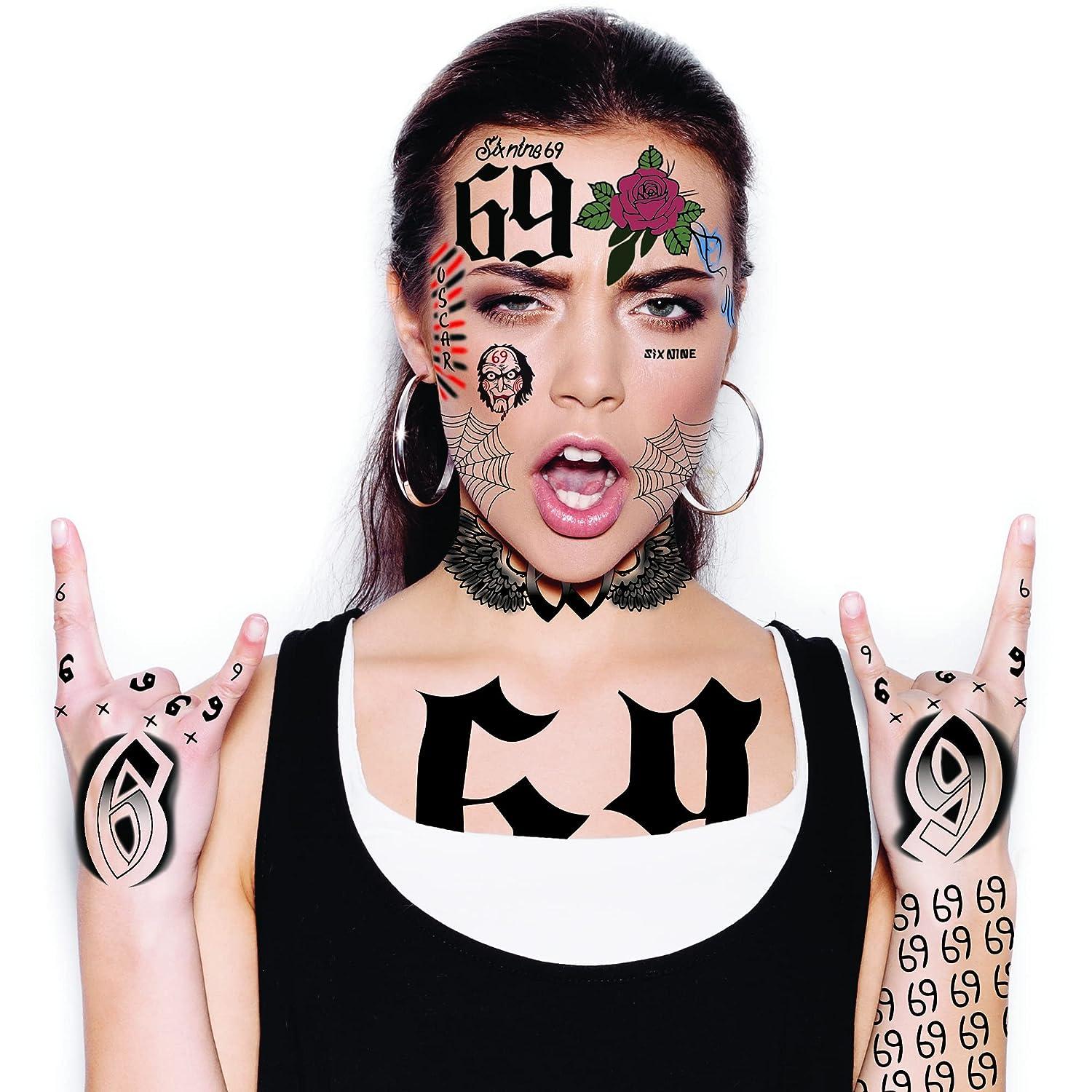 69 Rapper Tattoos | Life-Sized Set | Skin-Safe | Halloween Costume ...