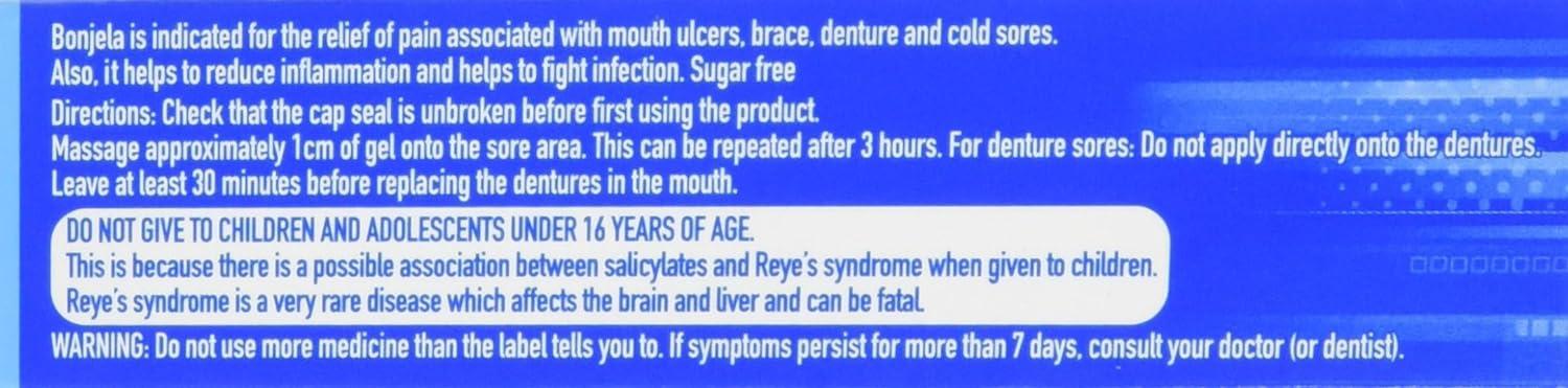 Bonjela Adult Sugar Free Mouth Ulcer Gel 15g - Fast Relief for Mouth ...
