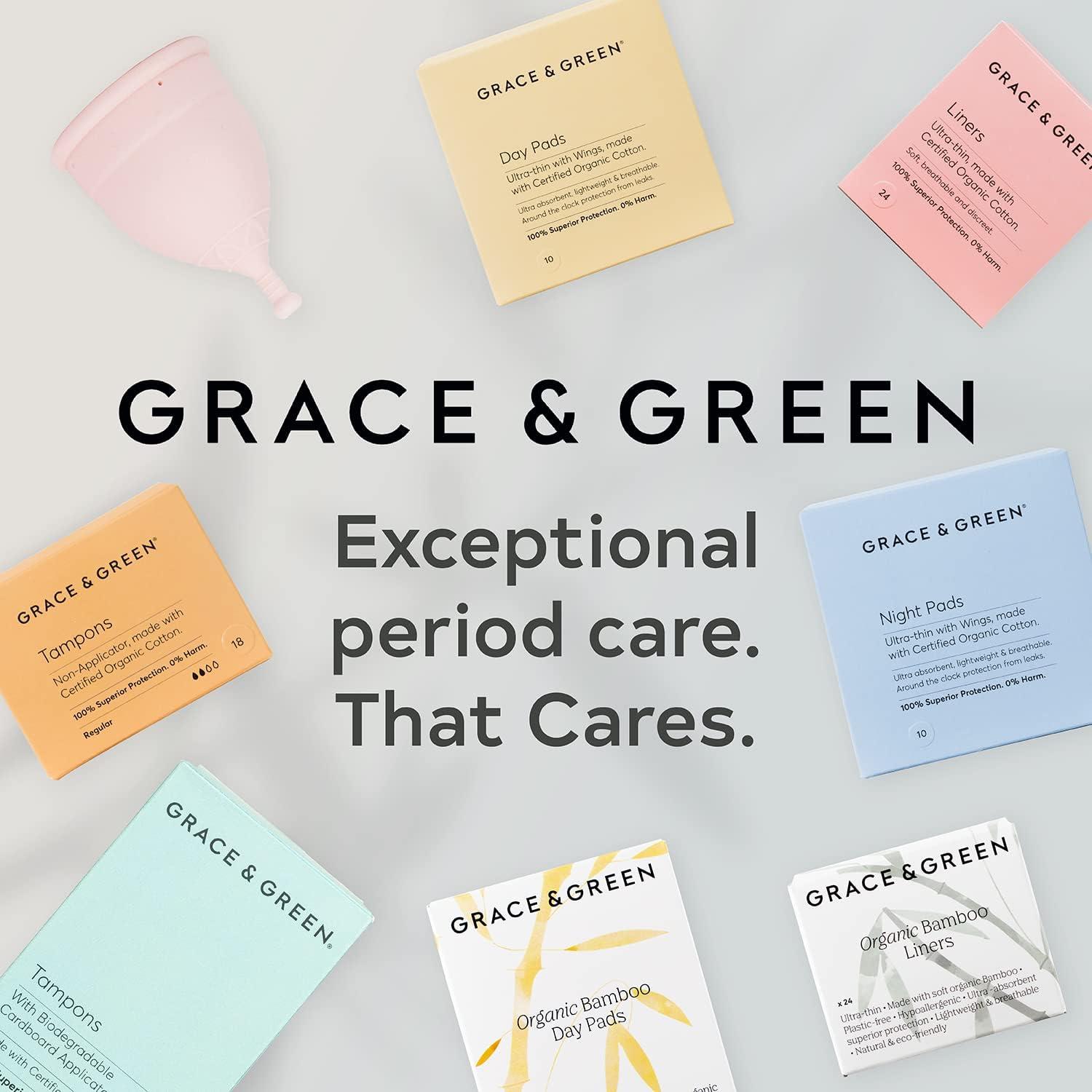 Grace & Green Organic Cotton Day Sanitary Pads with Wings - 30 Pack ...