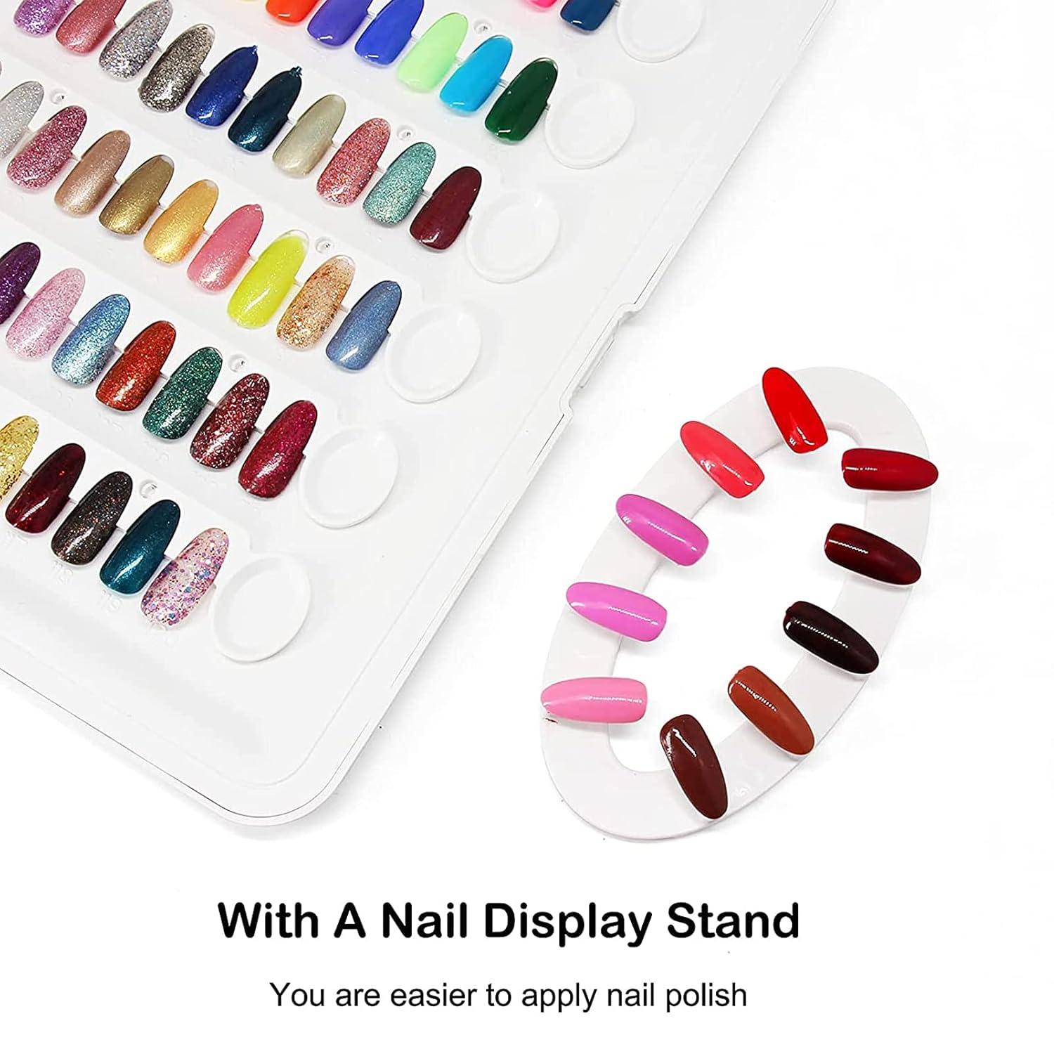 Nail Display Diagram Book - 120 Colors Removable Nail Color Swatch ...