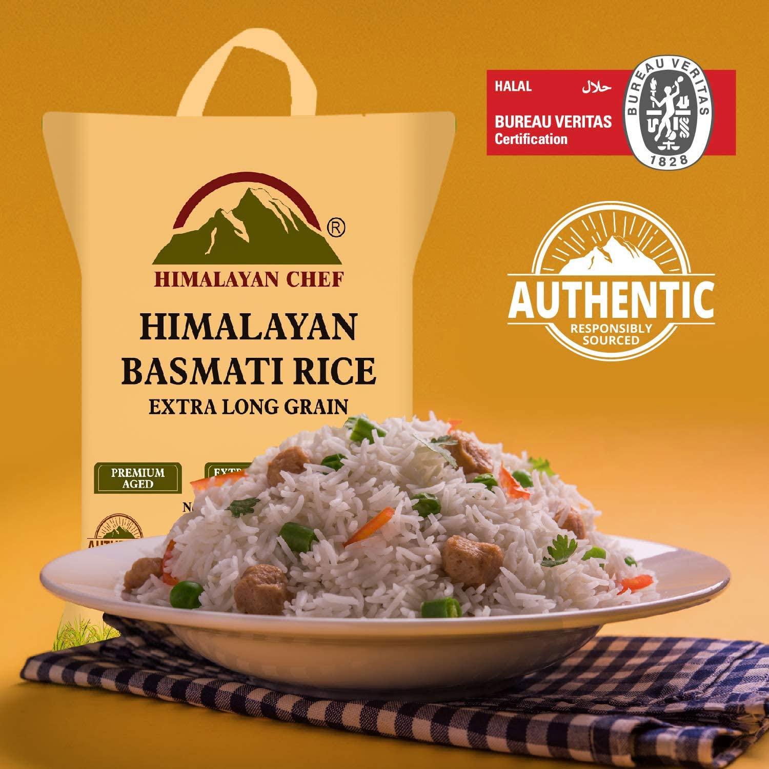 Himalayan Chef Basmati Rice - 10 lbs | Extra Long Grain, Fluffy ...
