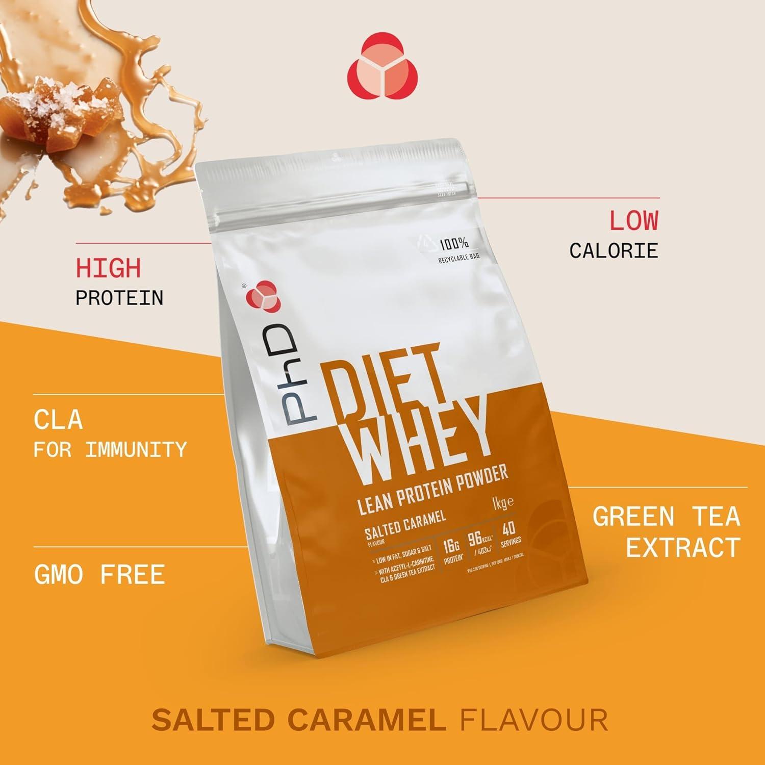 PhD Nutrition Diet Whey Salted Caramel Protein Powder - Low Calorie ...