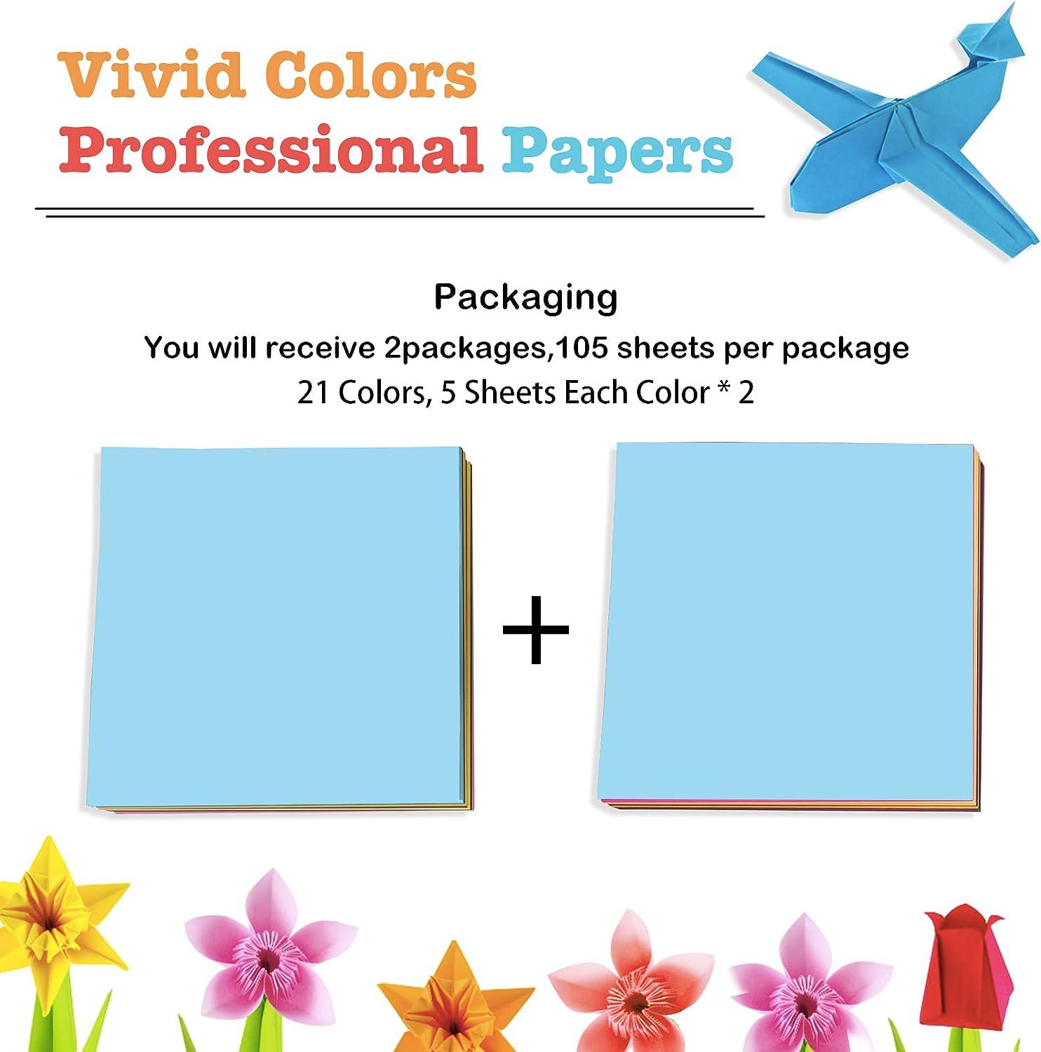 Origami Paper Craft Colored Paper - 210 Sheets, 6 Inch Square, 21 Vivid ...
