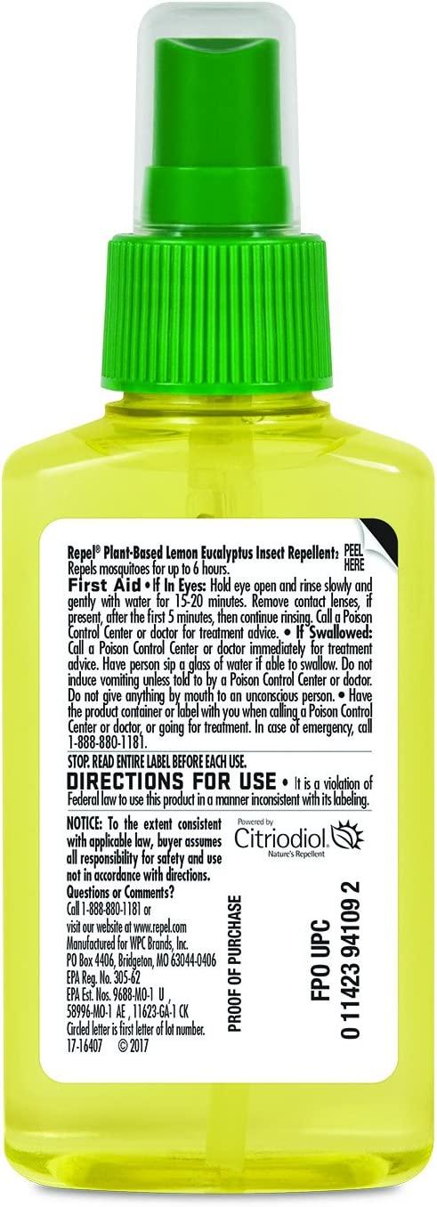 Repel Lemon Eucalyptus Insect Repellent 4oz (6-Pack) | Plant-Based ...
