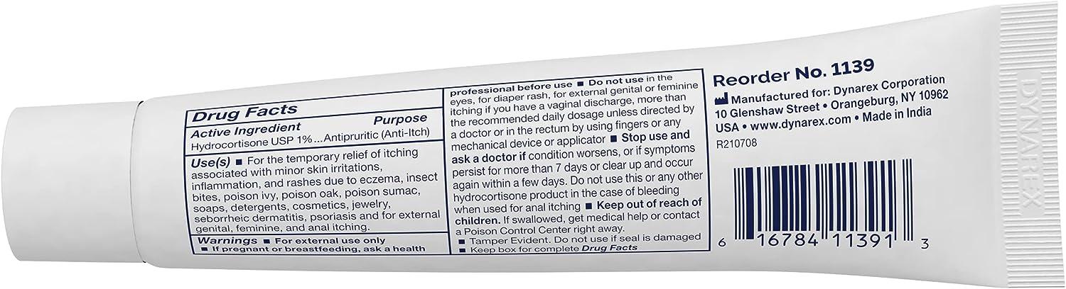 Dynarex Hydrocortisone Cream 1 Oz Tube - Fast Relief for Itching and ...