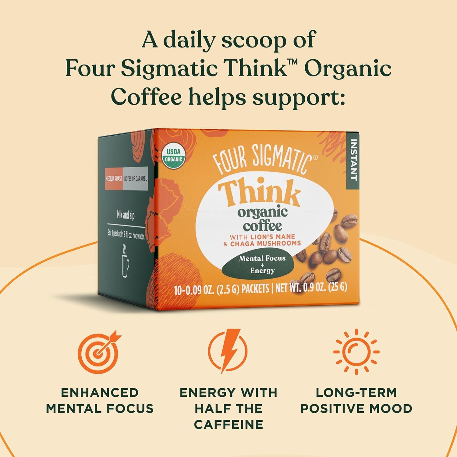 Four Sigma Foods Mushroom Coffee with Lion's Mane and Chaga 25g - Boost ...