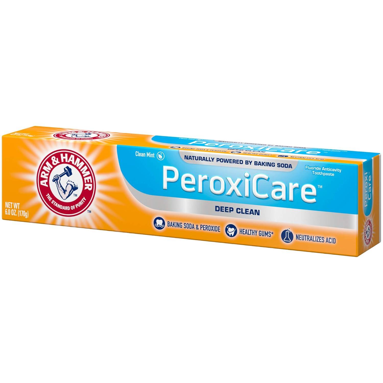 ARM & HAMMER Peroxicare Clean Mint Fluoride Toothpaste 6oz (Pack of 6 ...