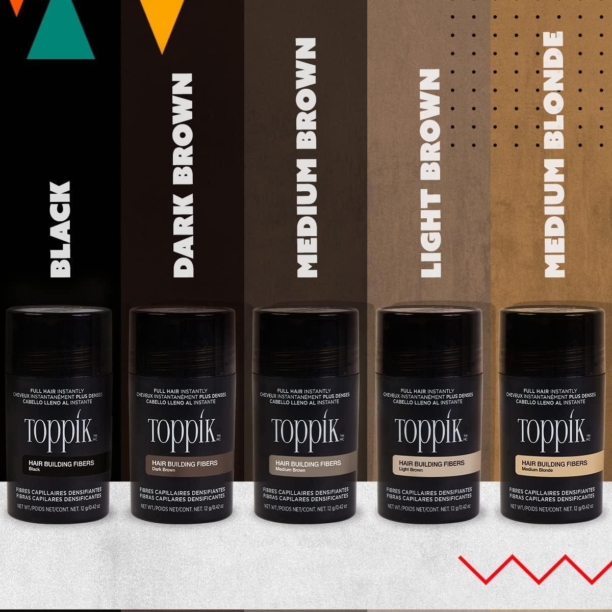 Toppik Hair Building Fibres Powder Light Brown - Instant Thinning ...