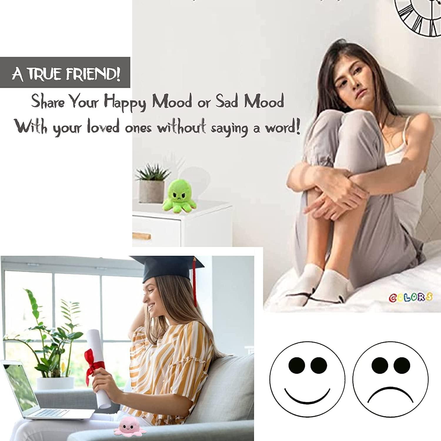 Reversible Octopus Plush Large Wine Red Black 20cm | Moody Octopus ...