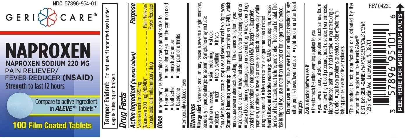 GeriCare Naproxen Sodium Tablets 220mg (100 Count) - Fast-Acting Pain ...