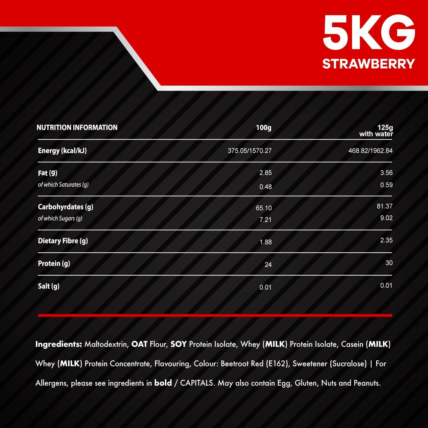 Serious Gainz Whey Protein Powder - Strawberry 5kg - 30g Protein - Mass Gainer | Buy Now with ...