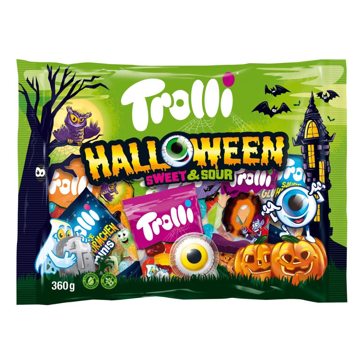 Trolli Halloween Sweet & Sour 360g large pack of sweets mix of eyeballs ...