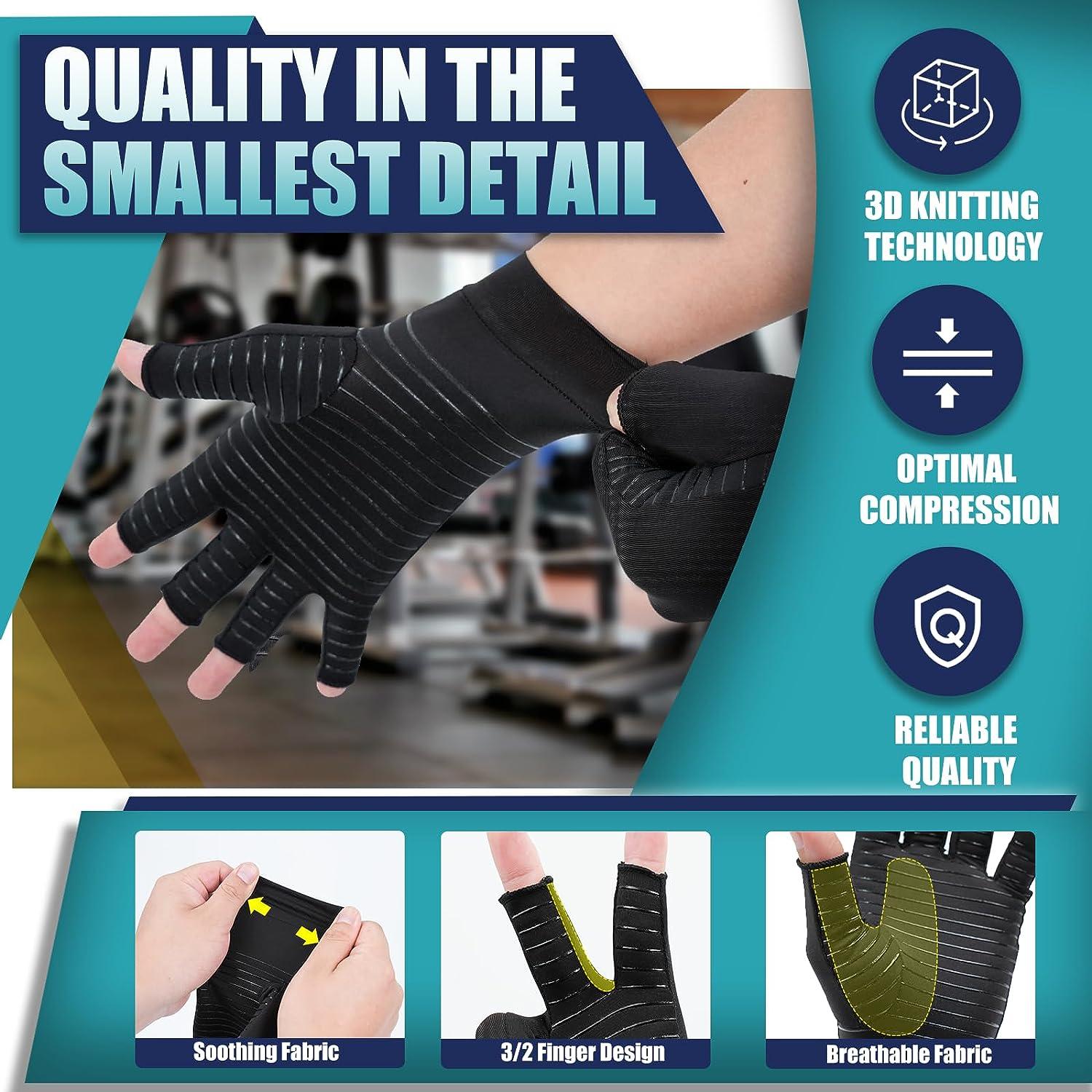 Copper Arthritis Compression Gloves for Men & Women - Relieve Hand Pain ...