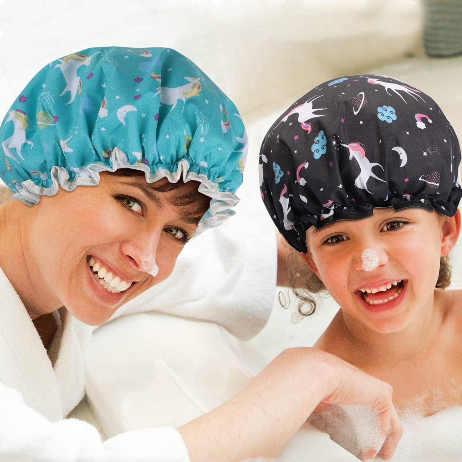 Reusable Waterproof Shower Hood for Women - 2 Pack Elastic Bathroom ...