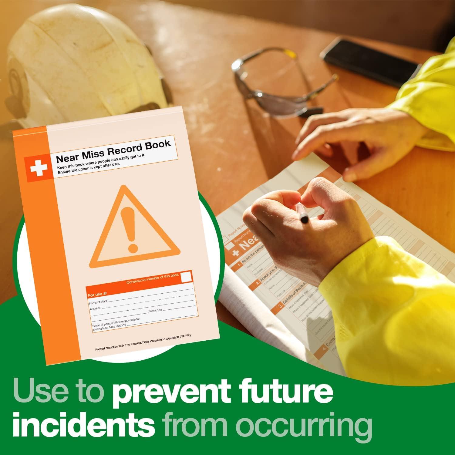 Near Miss Record Book A4 - Safety First Aid | Track Incidents and ...