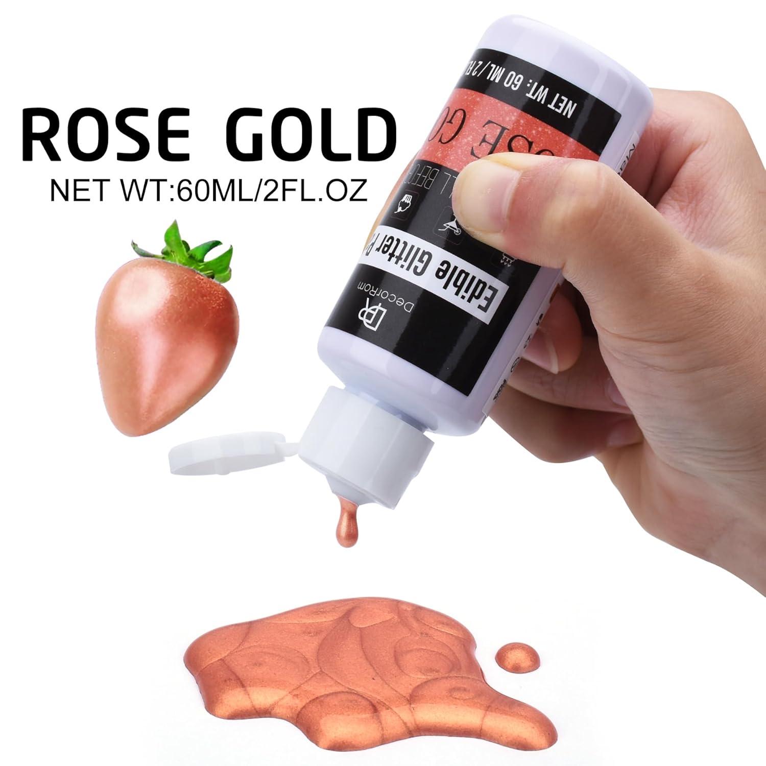 Liquid Edible Glitter - 60ml Metallic Cake & Dessert Decoration | Ros ...