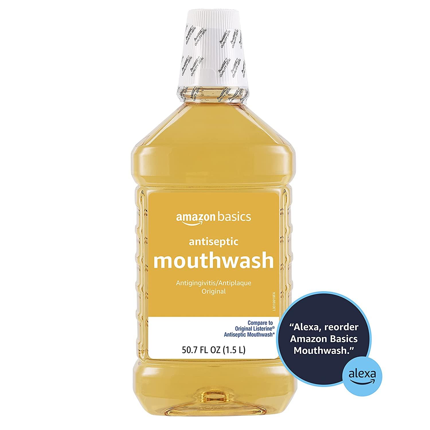 Amazon Basics Antiseptic Mouthwash - Original Flavor, 1.5L (50.7 Fl Oz ...