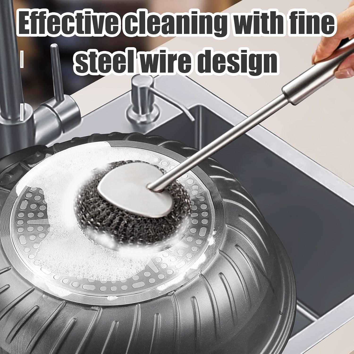 Stainless Steel Pot Cleaner Set - 3 Scrubbing Sponges & Steel Wool ...
