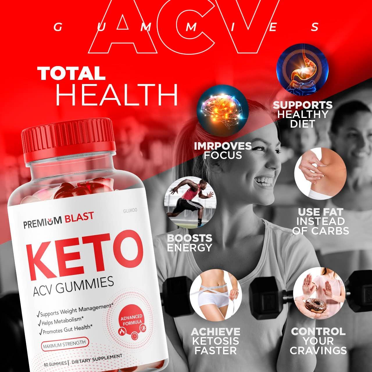 Premium Blast Keto ACV Gummies - 2 Pack | Advanced Keto Plus Formula ...