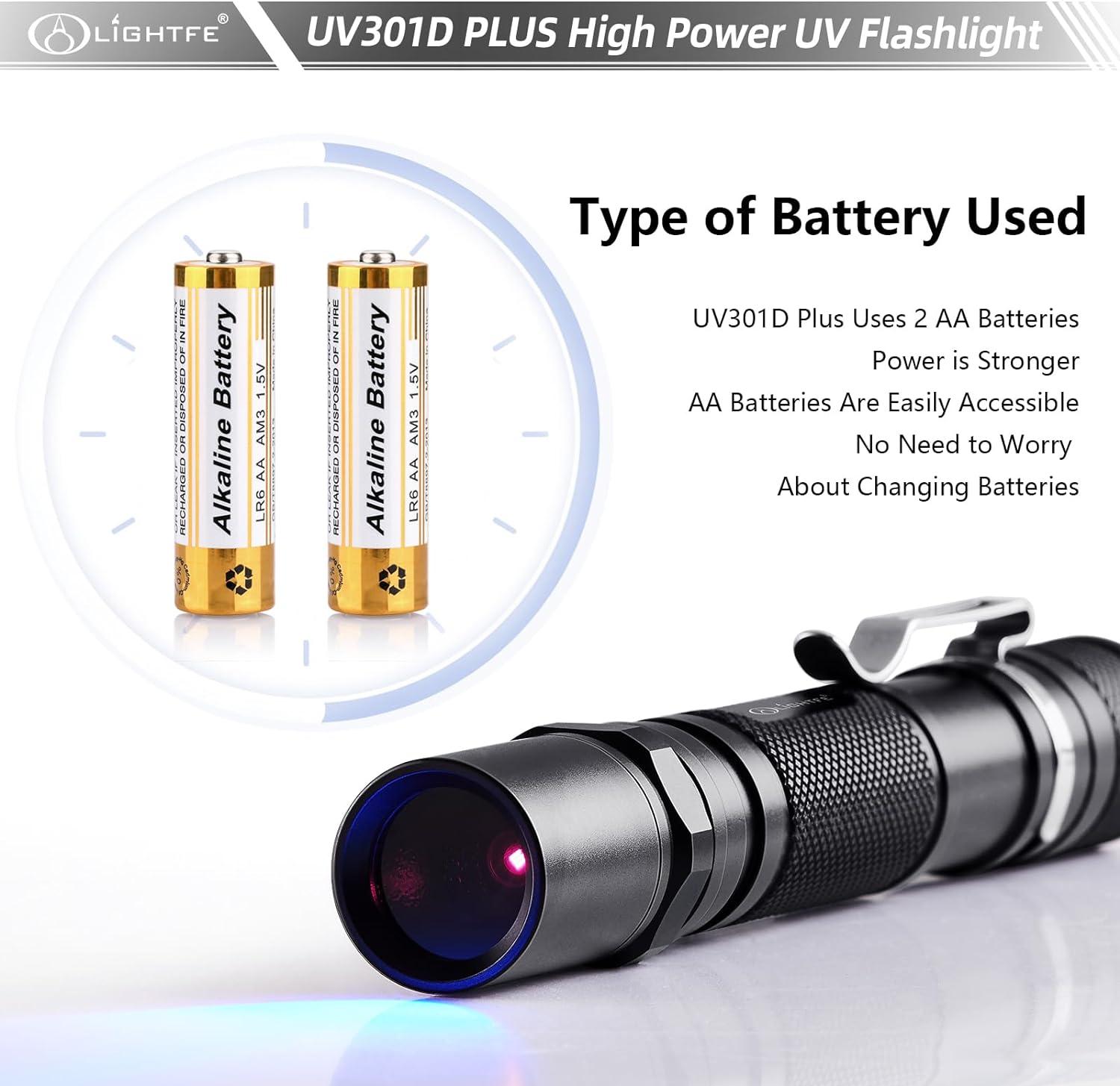 LightTFE UV301D Plus UV lamp 365NM Portable Ultraviolet Torch LED Torch ...