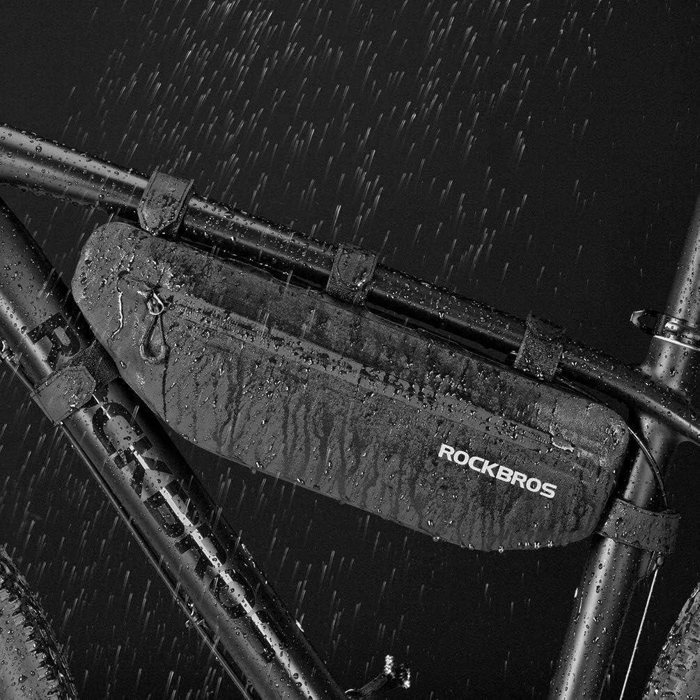 ROCKBROS Waterproof Bicycle Frame Bag - 3L Triangle Bag - Black ...
