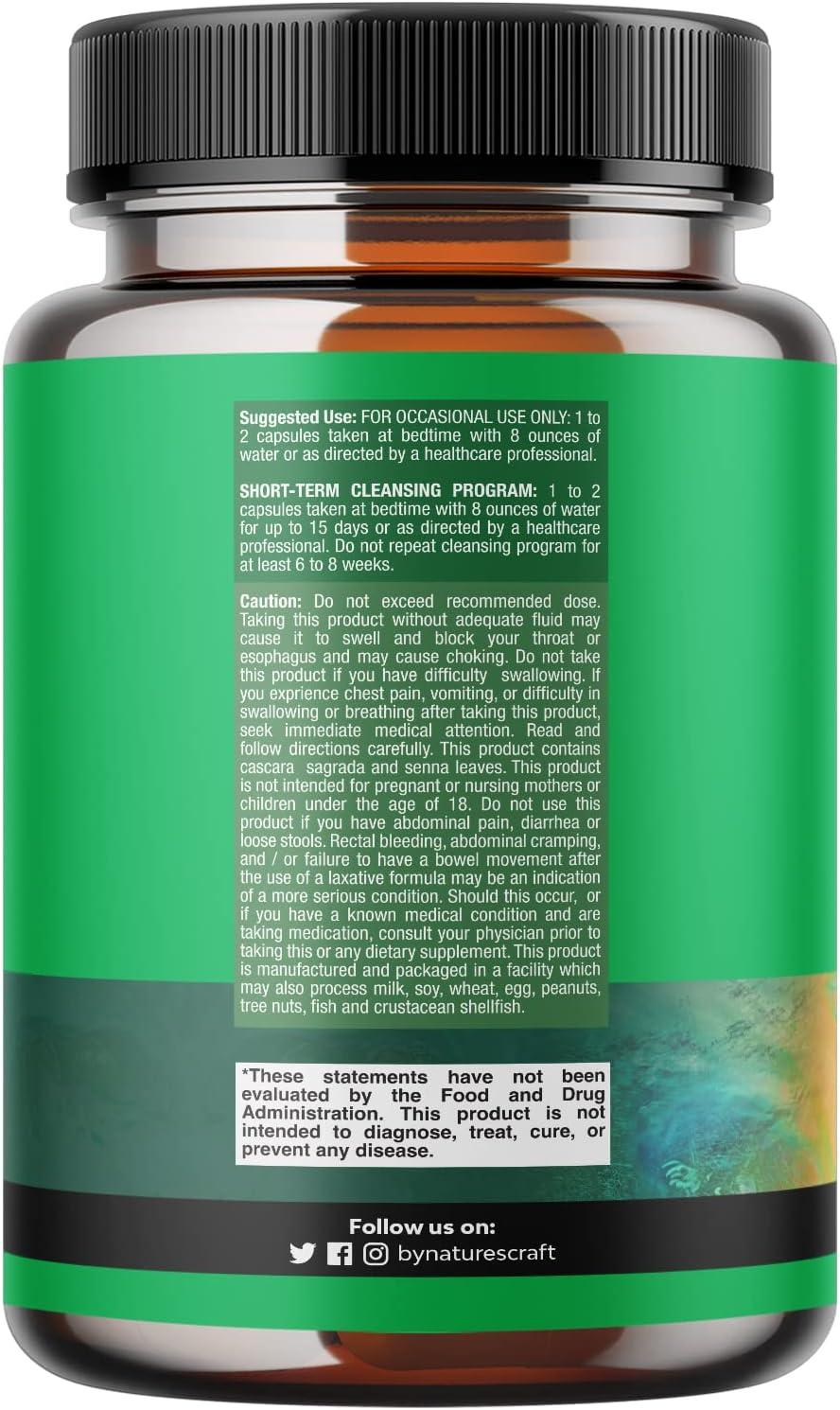 Herbal Laxative Capsules with Probiotics for Natural Colon Detox ...