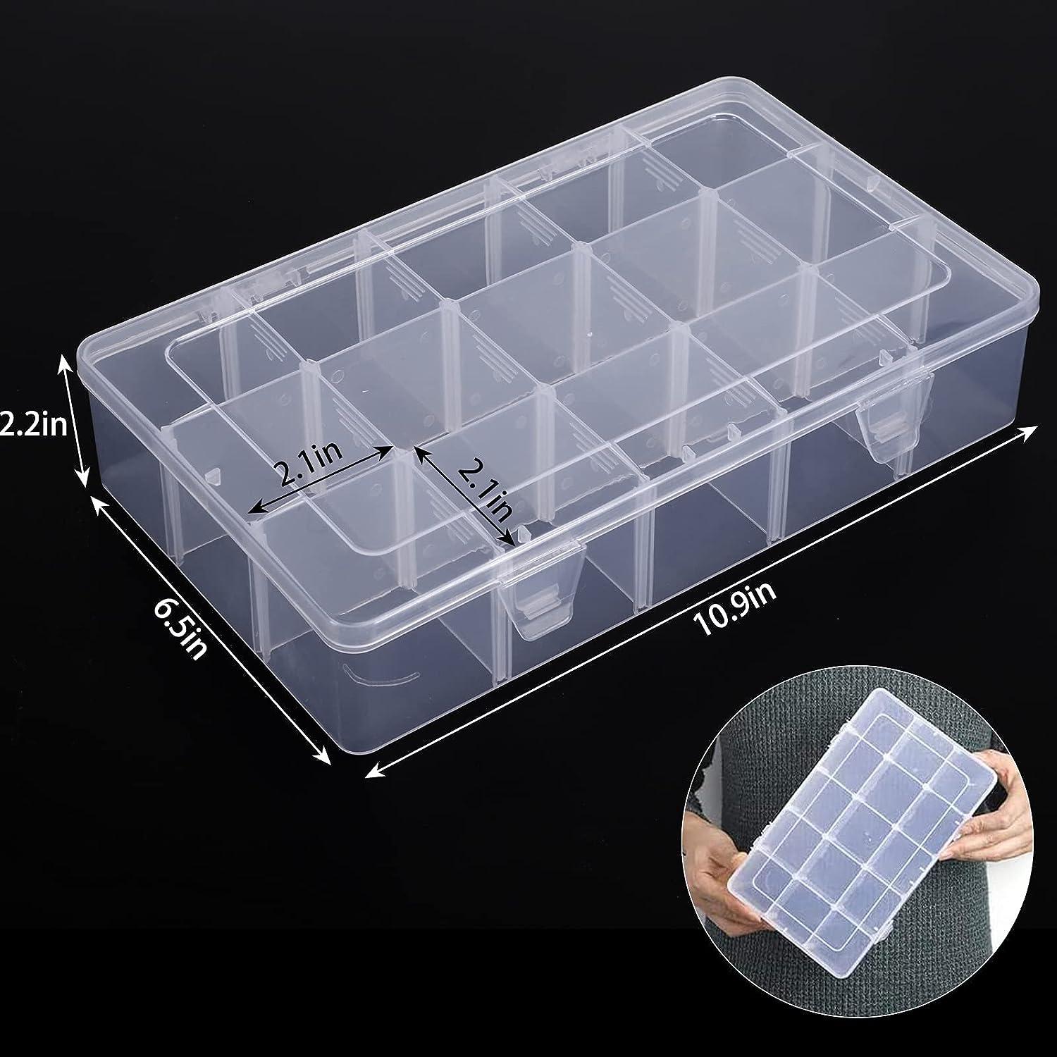 SGHUO 3 Pack Large Plastic Storage Box Organizer with 15 Grids and ...