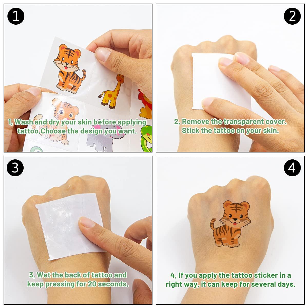Safari Jungle Animal Temporary Tattoos for Kids - Set of 60 pcs Safari Jungle Animal Temporary Tattoos for Kids - Set of 60 pcs