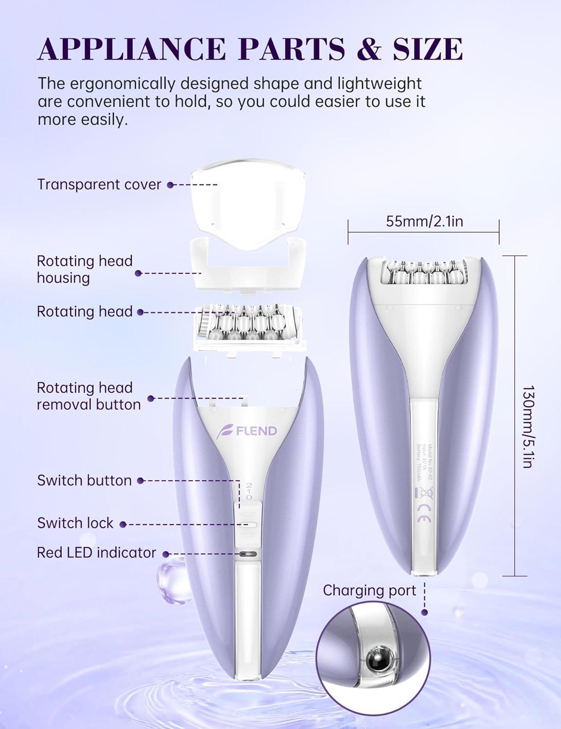 Rechargeable Facial Epilator for Women | Cordless Mini Electric Lady ...