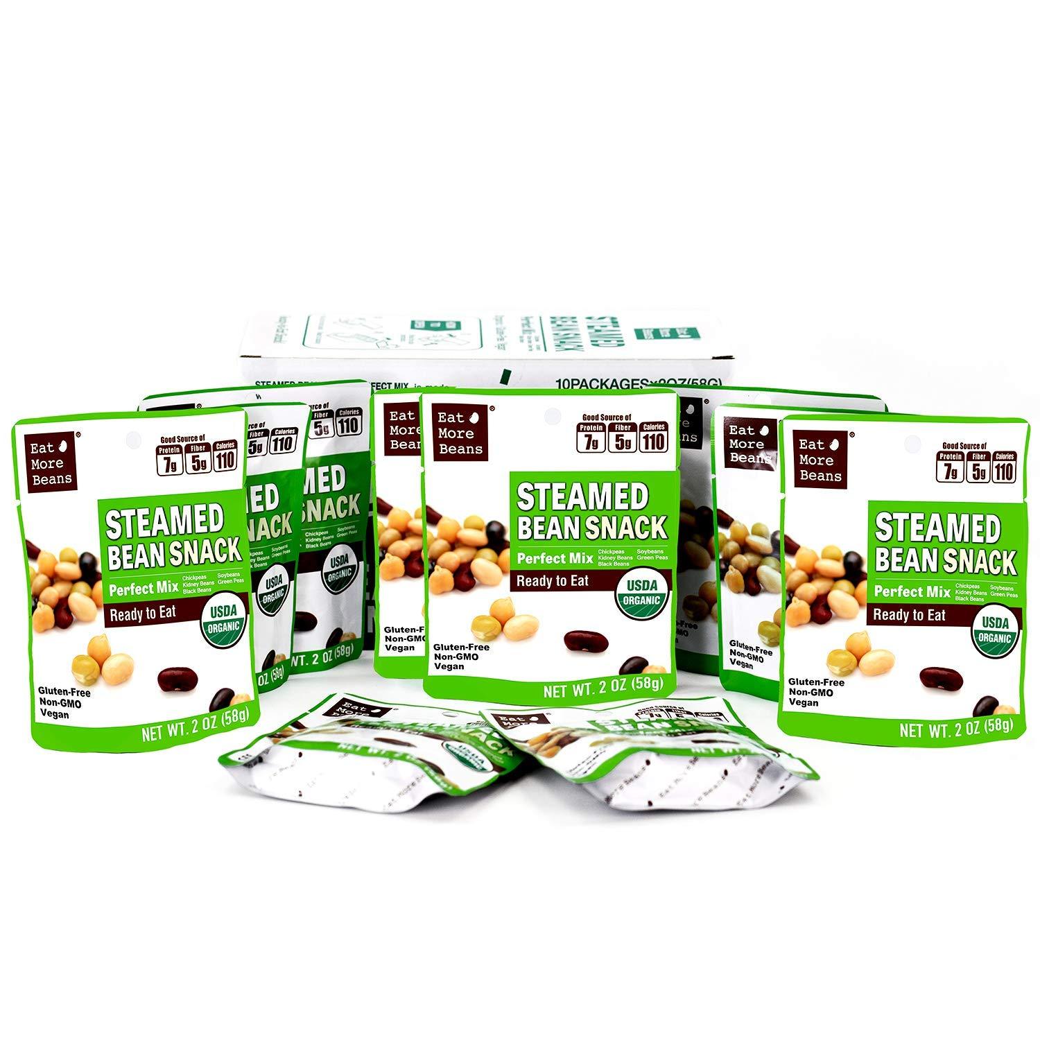 Organic Steamed Bean Snack Mix - Chickpeas, Soybeans, Green Peas ...