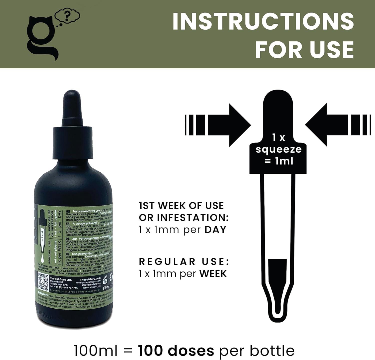 Pet Guru Non-Toxic Natural Flea Treatment - Fast Acting Spot-On Drops ...