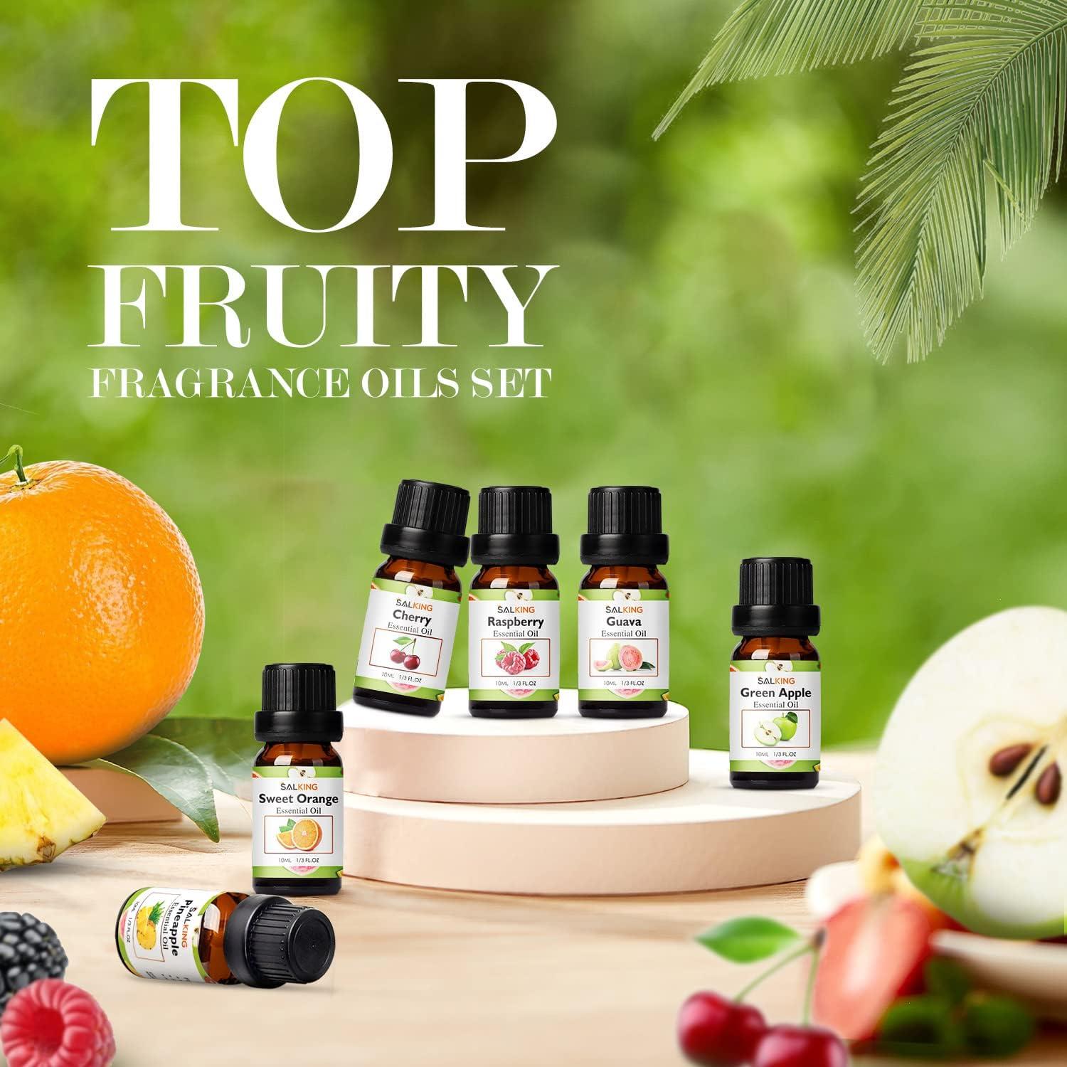 SALKING Fruity Essential Oils Set - 6 x 10ML Gift Set for Diffuser & Candle Making - Pineapple ...