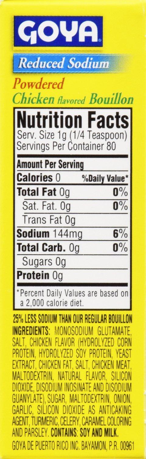Goya Foods Reduced Sodium Chicken Bouillon 2.82 Ounce - Authentic ...