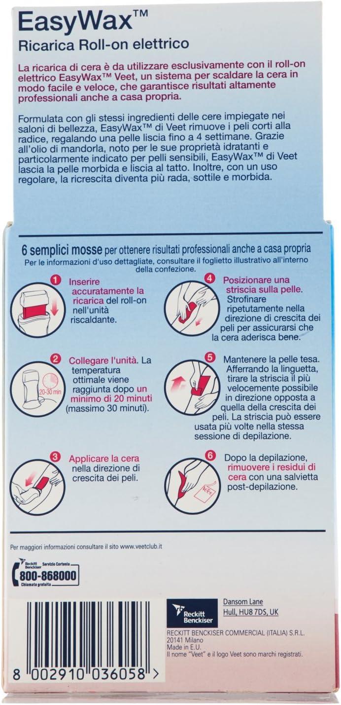 Veet EasyWax Reload Electric Roll-On Sensitive Skin Body Care Wax 50ml ...