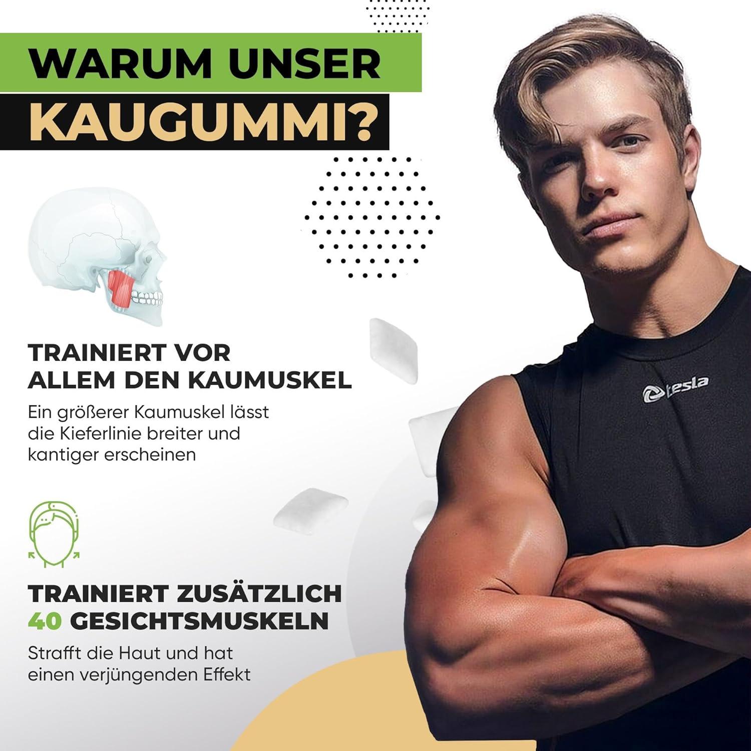 Jawliner Fitness Kaugummi - Hard Chewing Gum for Jawline & Mewing ...