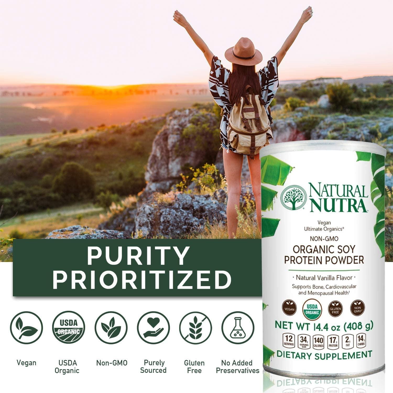 Natural Nutra Organic Vegan Plant-Based Soy Protein Powder - Bone ...